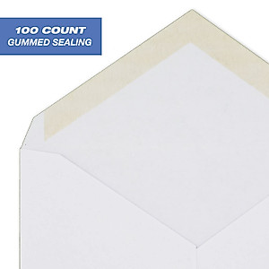 Mead Standard Invitation Envelopes, Gummed Closure, Premium 24-lb Paper, 4-3/8" X 5-3/4", White, 100/Box (CO198)