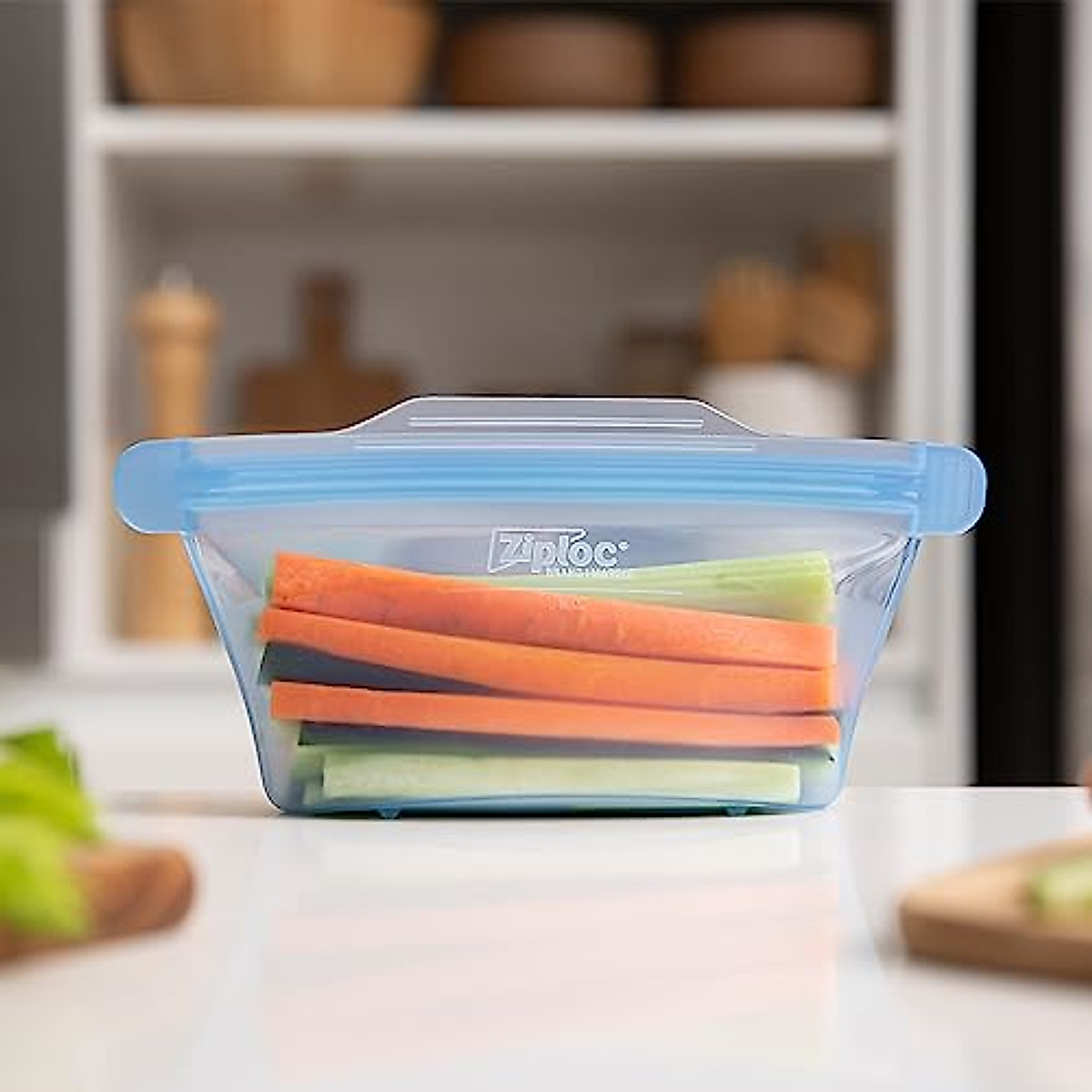Ziploc Endurables Small Container, 2 Cups, Reusable Silicone Bags and Food Storage Meal Prep Containers for Freezer, Oven, and Microwave, Dishwasher Safe, 2 Pack