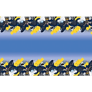 Unique Batman Multicolor Rectangular Blue Table Cover - 54" x 84" (1 Pc) - Durable Plastic Material, Perfect for Kids' Parties and Birthday Celebrations