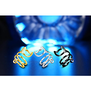 Flzaitian Fashion Open Cat Ring Women Men Gold Silver Black Adjustable Ring Jewelry for Women Wire Wrap Thumb Open Rings (Gold)