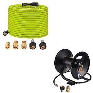 M MINGLE Pressure Washer Hose 50 FT x 1/4", High Pressure Washer Hose Reel 150ft