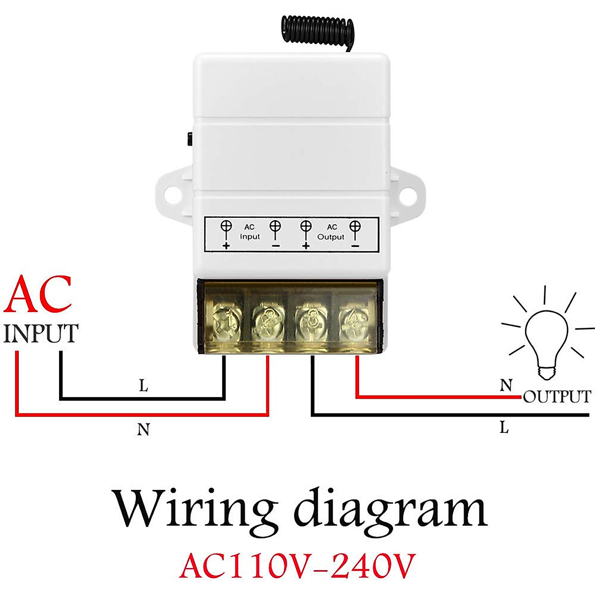 YETOR Wireless Lights Switch kit,AC120V/110V/ /40A Relay Long Range Remote Control Switch for Pump, Lights,Household Appliances, Garage Door, and Electrical Equipment