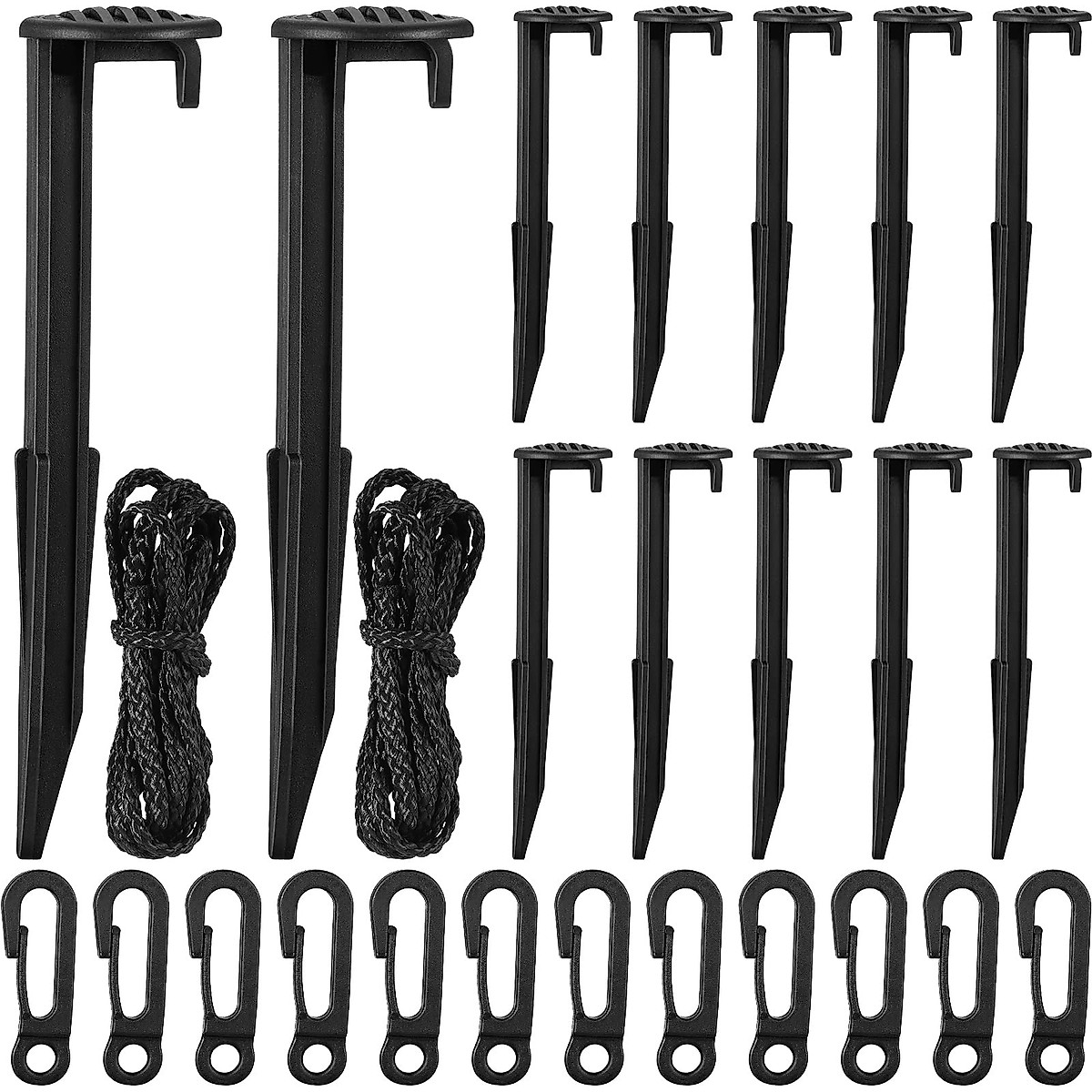 Inflatable Stakes and Tethers, Plastic Stake, Tether with Hook Inflatable Spikes Replacement Yard Halloween Christmas Holiday Inflatable Decoration Accessories for Garden Home Lawn (24 Pieces)