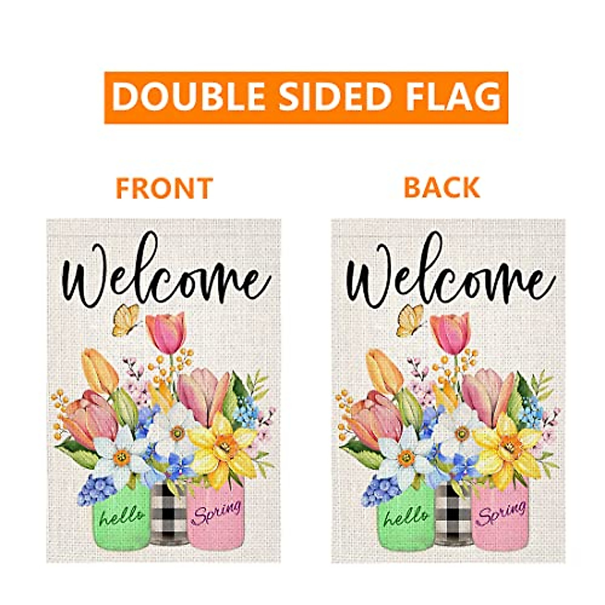 Doncida 12pcs Seasonal Garden Flags Set Double Sided Burlap 12x18 Inch Welcome Spring Summer Freedom Holidays Garden Flag, Small Yard Flag for Outdoor Decorations