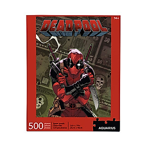 AQUARIUS Marvel Puzzle Deadpool (500 Piece Jigsaw Puzzle) - Officially Licensed Marvel Merchandise & Collectibles - Glare Free - Precision Fit - Virtually No Puzzle Dust - 14 x 19 Inches