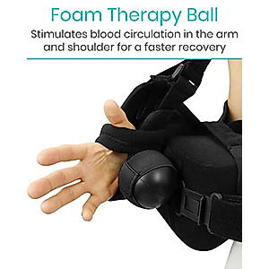 Vive Shoulder Abduction Sling - Immobilizer for Injury Support - Pain Relief Arm Pillow for Rotator Cuff, Sublexion, Surgery, Dislocated, Broken Arm - Brace Includes Pocket Strap, Stress Ball, Wedge