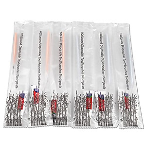 HQSLsund 30 Pack Disposable Toothbrushes with Toothpaste, Individually Wrapped Disposable Toothbrushes Bulk Toothbrushes Medium Soft Bristle Tooth Brush Manual Disposable Travel Toothbrush Kit Bulk