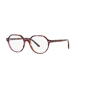 Ray-Ban RX5395 Thalia Square Prescription Eyewear Frames, Brown Violet Havana/Demo Lens, 49 mm