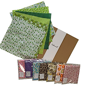 56 Pcs Precut Fabric Squares 10x10 inch, Cute Rustic Patterned Fabric Multicolor 100% Cotton Quilting Squares Bundles for Patchwork Sewing Crafts