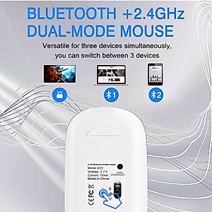 UrbanX Plug and Play Compact Rechargeable Wireless Bluetooth Full Size Keyboard and Mouse Combo for Microsoft Surface Duo 2 Supports Windows, macOS, iPadOS, Android, PC, Mac, Laptop, Tablet -White