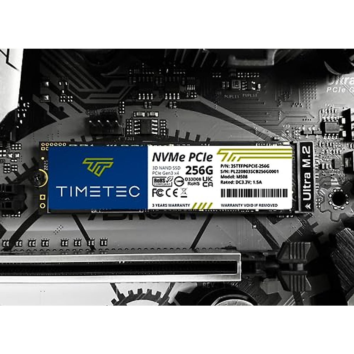 Timetec 256GB SSD NVMe PCIe Gen3x4 8Gb/s M.2 2280 3D NAND High Performance SLC Cache Read/Write Speed Up to 2,000/1,600 MB/s Internal Solid State Drive for PC Laptop and Desktop (256GB)