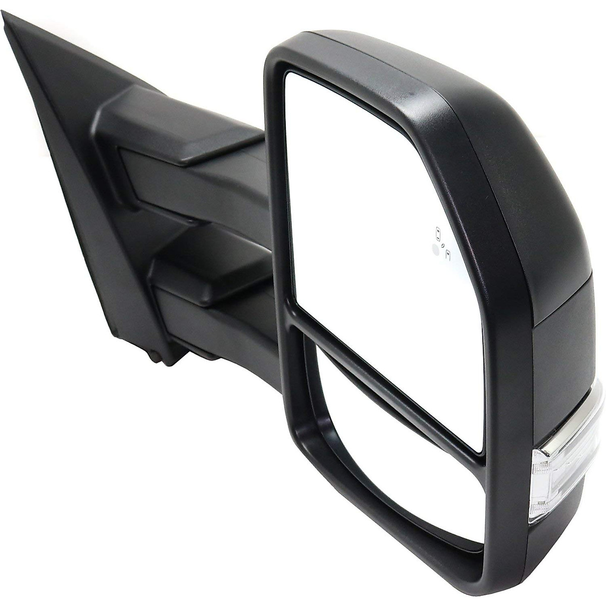 Kool Vue Power Heated Towing Mirrors for Ford F-150 2015-2018 Power Fold With Signal Light, Blind Spot Light, Memory & Puddle Lamp; Without Auto-Dimming Textured Pair
