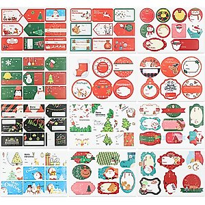 98pcs Christmas Gift Tags Self Adhesive Sticker, Christmas Name Tags Stickers for Gifts Xmas Presents Labels for Friends
