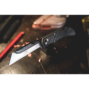 Outdoor Edge 3.0" RAZOR-WORK - RazorSafe Replaceable Blade Folding Utility Knife with Pocket Clip, 3X Cutting Edge, Shaving Sharp (Gray, 3 Blades)