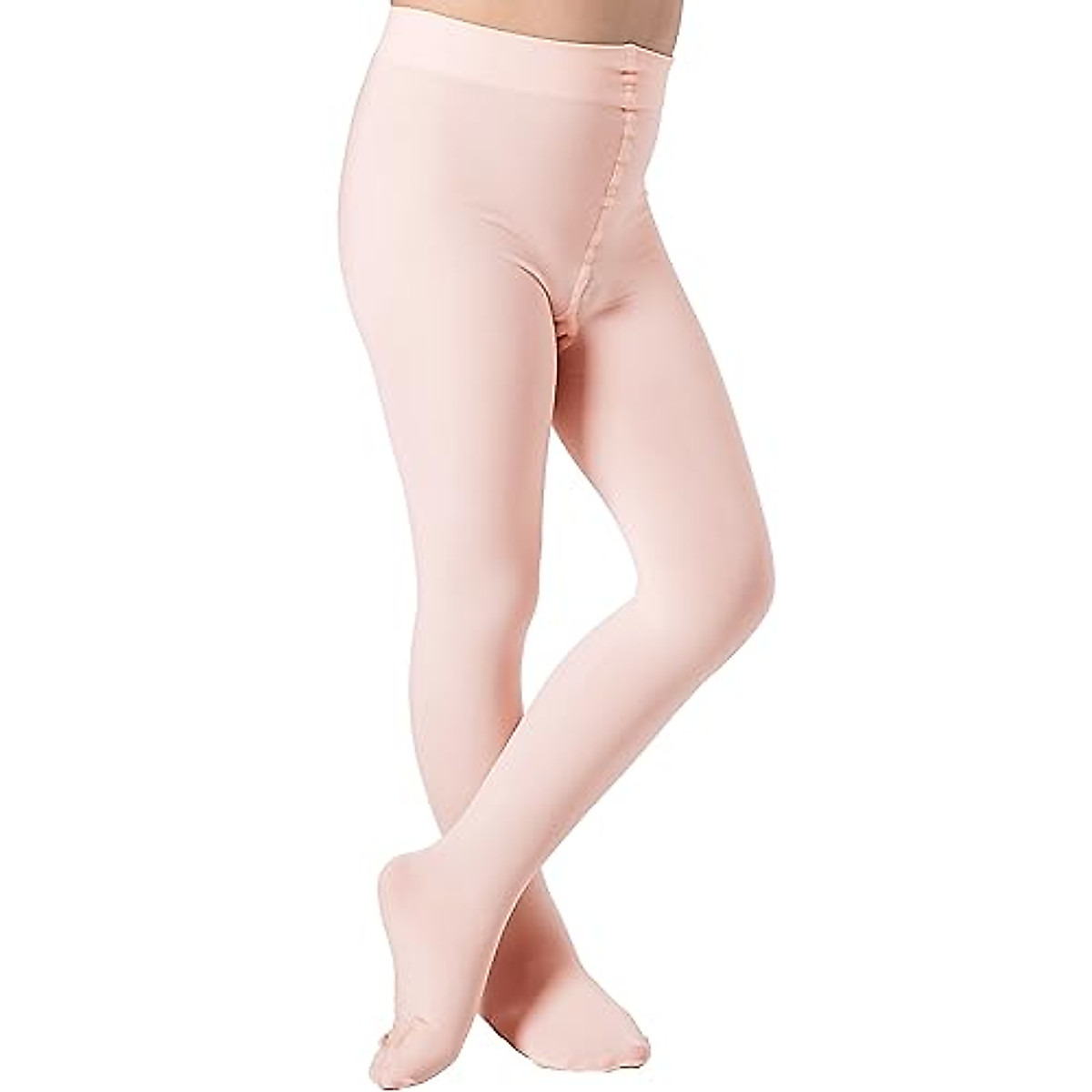 DIPUG Ballet Tights for Girls Dance Tights Toddler Pink Girls Thick Soft Footed Kids Ballet Tights, Ballet Pink Size 3-5 Years, 1 Pack