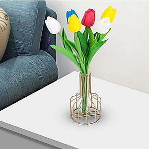 20pcs Fake Tulips Artificial Flowers for Decoration. Fake Flowers Artificial Tulip Bouquet Real Touch PU Faux Flowers for Valentines Day Anniversary Home Wedding Party Office Hotel Garden Floral Décor