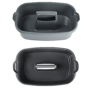 NINU Large Cleaning Supplies Caddy with Handle, Plastic Storage Organizer, Cleaning Basket for Cleaning Products, Bathroom, Bedroom, Kitchen, College Dorm, Garden, Garage, Under Sink Tool (Gray)