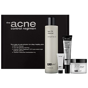PCA SKIN The Acne Control Skin Care Set (Kit Includes BPO Facial Cleanser, Niacinamide Face Cream, Salicylic Acid Acne Gel, Retinol Treatment)