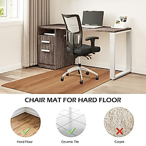 SALLOUS Chair Mat for Hard Floors, 47" x 36" Vinyl Office Chair Mat for Hardwood, Slip-Resistant Floor Protector Desk Chair Mat for Home Office, Gaming Chair Mat for Hard Surface (Black)
