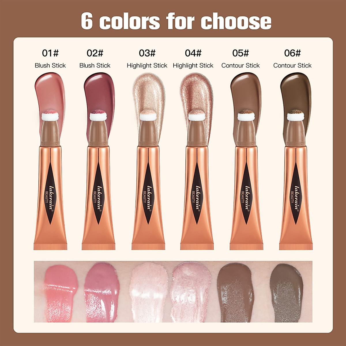 Liquid Blush Stick, Multi-Use Blush Beauty Wand Makeup for Face Cheeks, Silky & Smooth Waterproof Matte Liquid Blush Stick with Cushion Applicator, Natural Looking Face Tint Blush Makeup(#02 Blush)