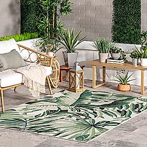 nuLOOM Fela Floral Jungle Indoor/Outdoor Area Rug, 8' x 10', Green