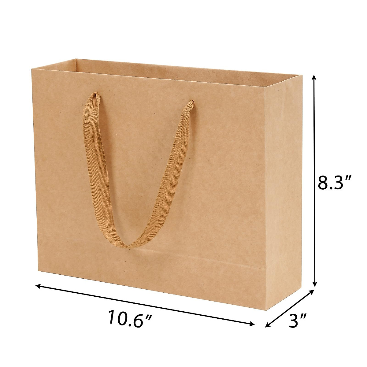 Moretoes 15pcs Gift Bags, Medium Gift Bags with Handles, 10.6"x 3.1"x 8.3" Heavy Duty Wrap Bags for Shopping, Small Business, Bridal Party, Wedding and Holiday