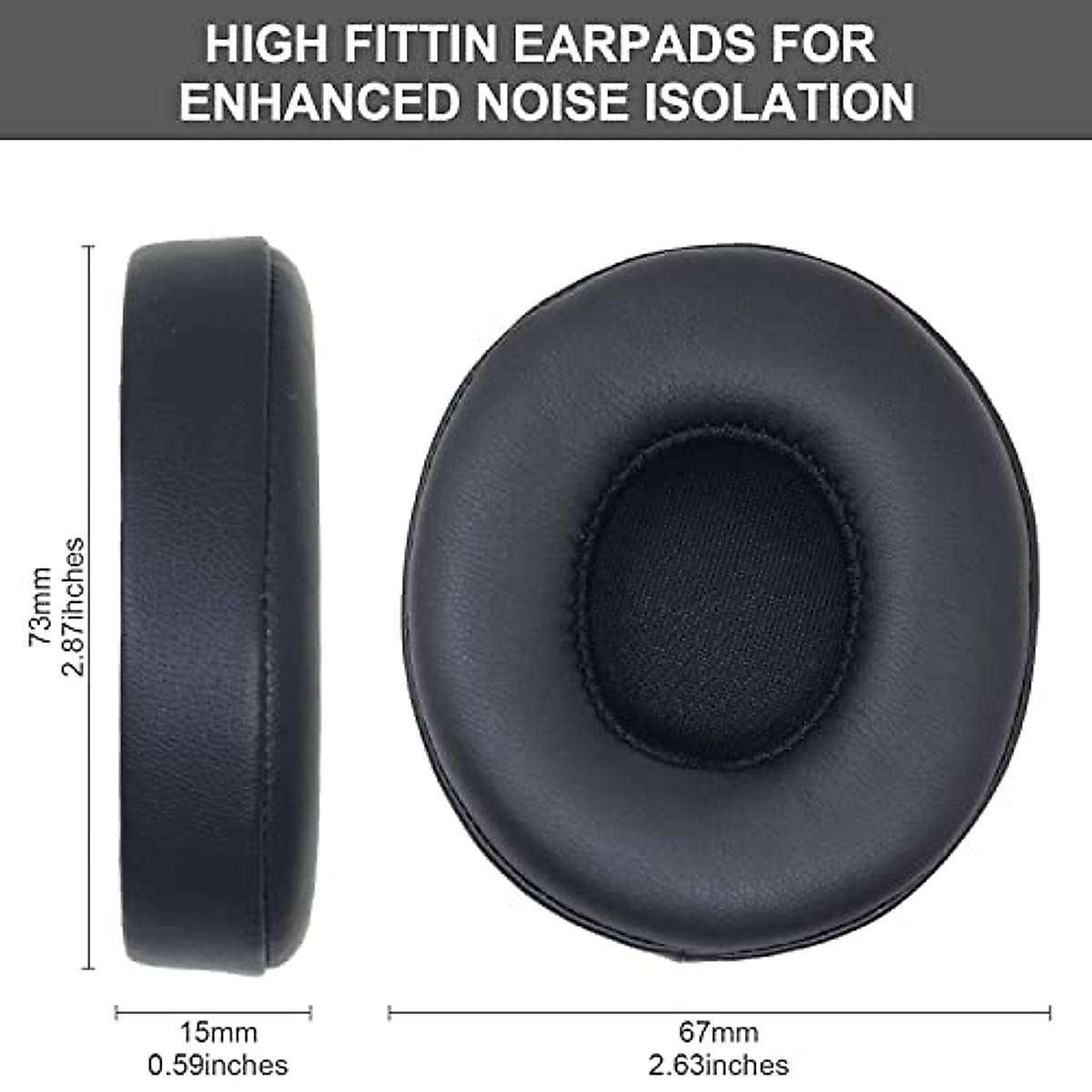 Replacement Ear Pads for Beats Solo 2 and Solo 3 by Niukeke, Headphone Ear Covers with High Density Memory Foam, Soft Leather, Adaptive Noise Cancelling Headphones Replacement Earpads Cushions