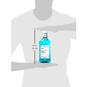 Amazon Brand - Solimo Tartar Control Plus Antiseptic Mouth Rinse, Iceberg Blue Mint, 1 Liter, 33.8 Fluid Ounces, Pack of 1