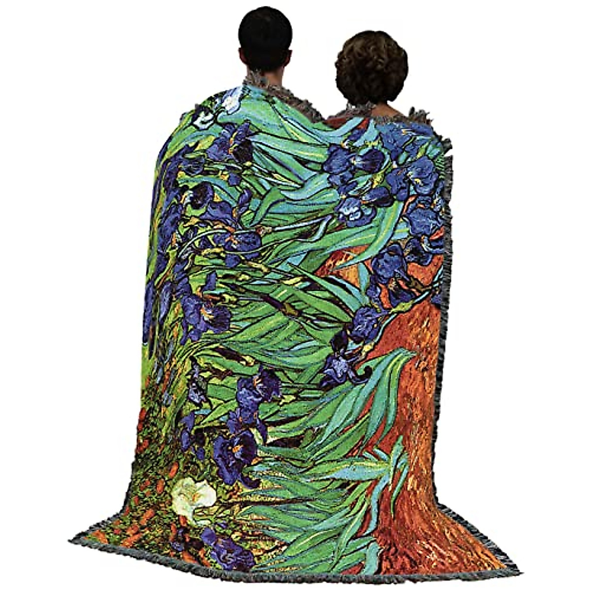 Pure Country Weavers Irises Blanket by Vincent Van Gogh - Fine Art Gift Tapestry Throw Woven from Cotton - Made in The USA (72x54)