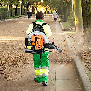 665 CFM Leaf Blower, Gas Blower, Electric Leaf Blower for Lawn Care, Backpack Blower, 1 Set Leaf Blower 2-Stroke Engine Multi-purpose 63 Cubic Centimeter High Strength Snow Blower for Outdoor (Orange)
