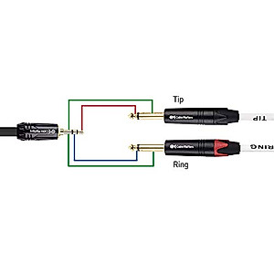 Cable Matters 3.5mm TRS to Dual 6.35mm TS Breakout Cable 6 ft, 1/8 to Dual 1/4 Cable