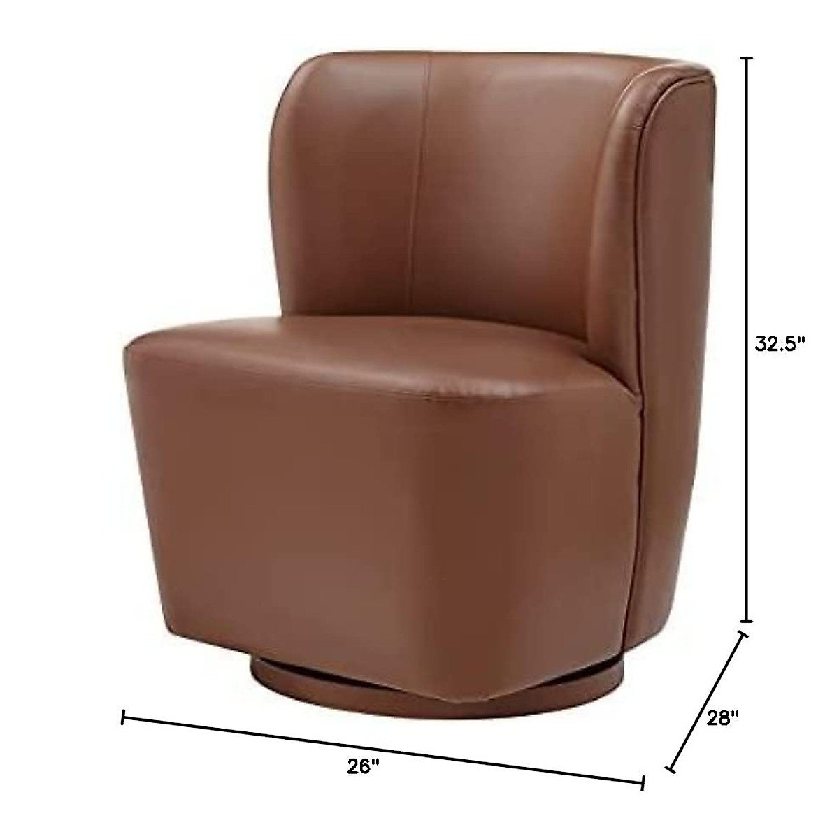 Ball & Cast Swivel Accent Chair with Brown Faux Leather in living bedroom office nursery room