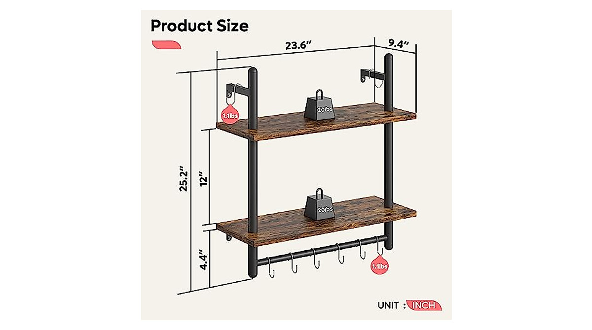 Bestier 2-Tier Floating Shelves for Stylish Organization