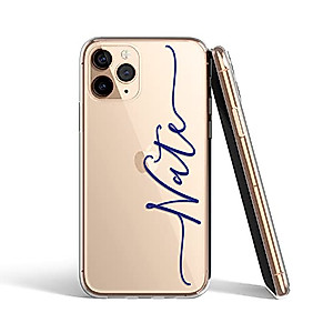 Case Charming Clear Case Personalized Name for iPhone 14 Pro Max 13 mini 12 11 XS XR X 10S 10R 10 8 Plus 7 SE Custom Handwriting Style Slim Flexible Soft Tpu Cover