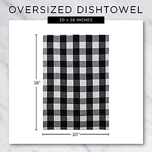 DII Assorted Woven Dishtowel Collection Classic Oversized, 20x28, Stone, 5 Piece