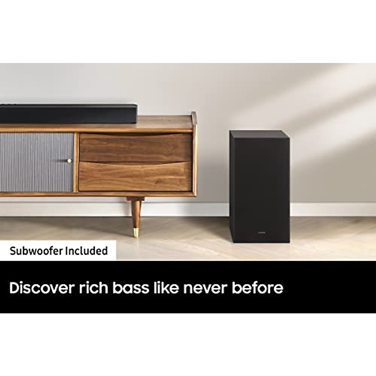 SAMSUNG HW-B650 3.1ch Soundbar w/Dolby 5.1 DTS Virtual:X, Bass Boosted, Built-in Center Speaker, Bluetooth Multi Connection, Voice Enhance & Night Mode, Subwoofer Included, 2022