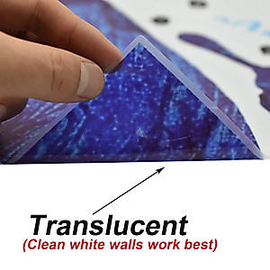 Maydahui Blue Butterfly Wall Sticker to Be Happy Inspirational Quotes Wall Decals (24x30 Inch) Peel Stick Removable Large Motivational Saying Art Mural Decor for Living Room Bedroom Nursery