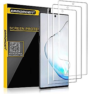 (3 Pack) Ermorgen TPU Screen Protector Compatible For Samsung Galaxy Note 10 High Definition Edge to Edge HD (Full Coverage), Case Friendly Anti-Scratch (Lifetime Replacement Warranty)