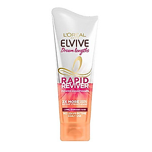L'Oreal Paris Elvive Dream Lengths Rapid Reviver Power Conditioner, Nourishing & Strengthening Treatment, Enriched with Castor Oil, For Long, Damaged Hair 180ml