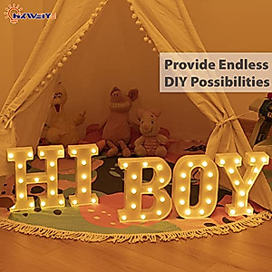 HXWEIYE Light Up Letters LED Marquee Letters Lights Sign 26 Alphabet and 10 Number Big Lights Letter for Party Birthday Bar Battery Powered Christmas Decor Letter Lights (Warm White O)