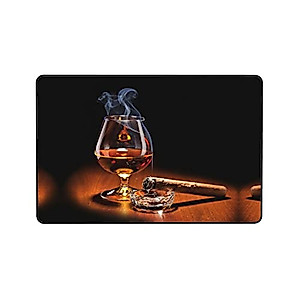 Cigar and Whiskey Area Carpet,Soft Rug Mat Cozy Short Pile Bath Carpet for Farmhouse Office Home Decor Carpet