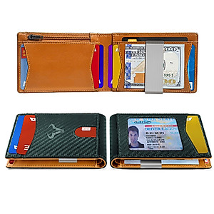 BULLIANT Slim Wallet Men, Leather Wallet Front Pocket Card Holders for Gift Men 3"X4.3"