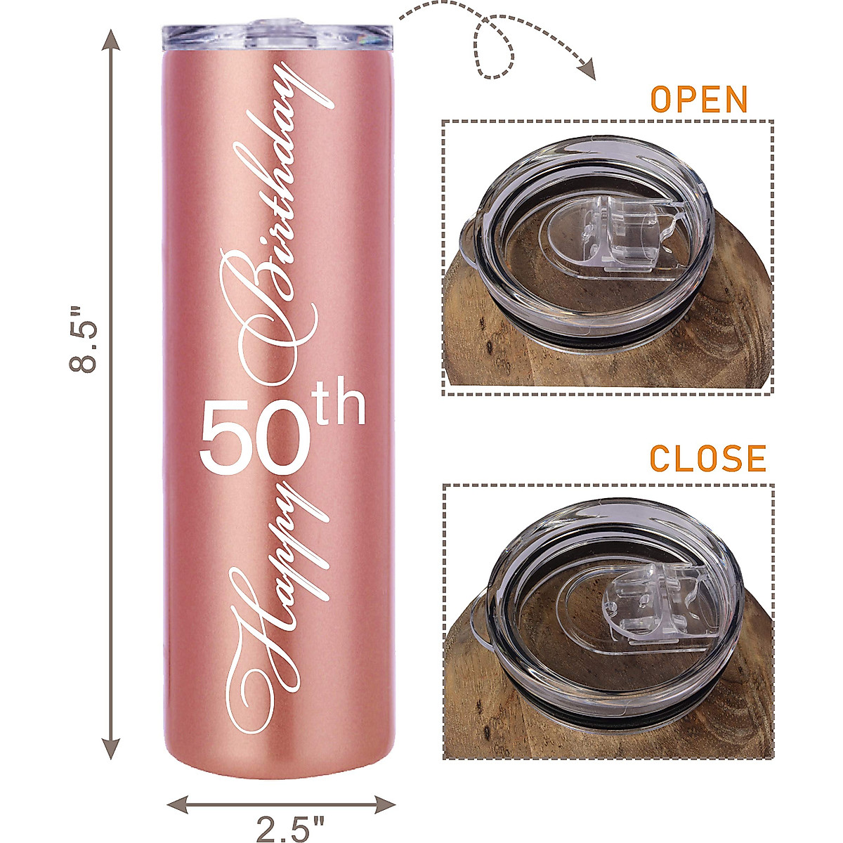 MEANT2TOBE 50th Birthday Gifts for Women, Gifts for 50th Birthday Girl,Happy 50th Birthday Tumbler, 50th Birthday Gift Ideas