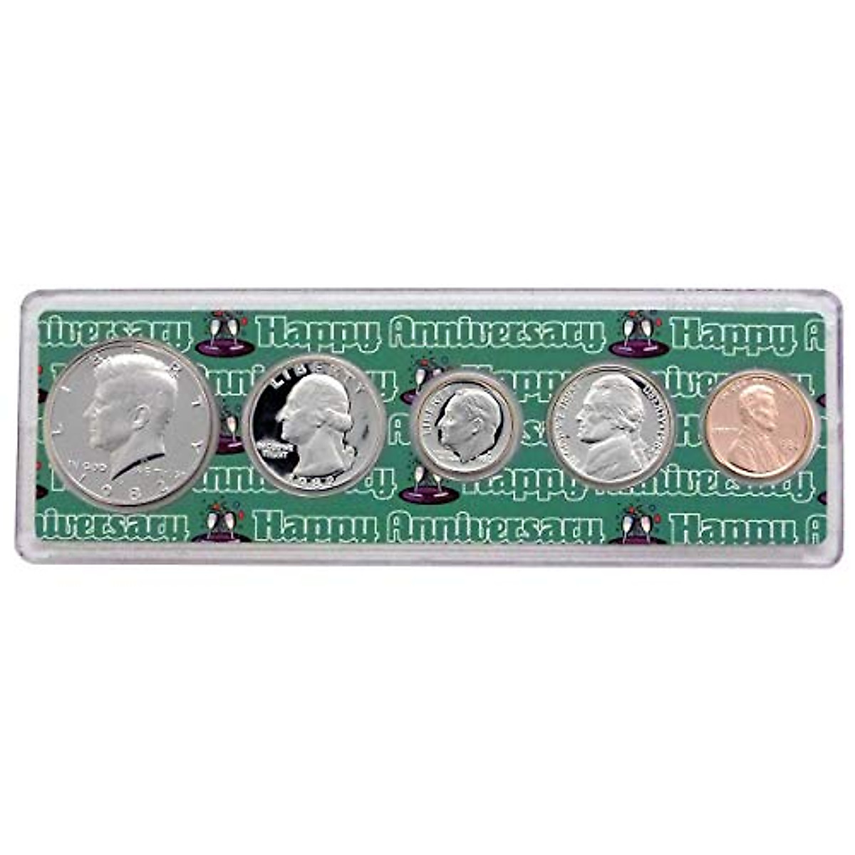 1982 - Anniversary Year Coins Set in Happy Anniversary Holder Collection Seller Uncirculated