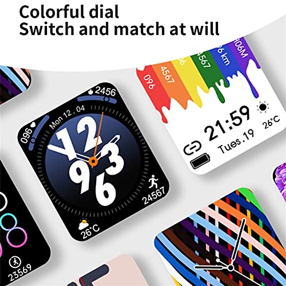 KBTPMTL Smart Watch for Men Women, Fitness Tracker for Android and iOS Phones with Heart Rate Sleep Tracking for Health, IP67 Waterproof Large Screen Smartwatches Monitor Pedometer (Blue)