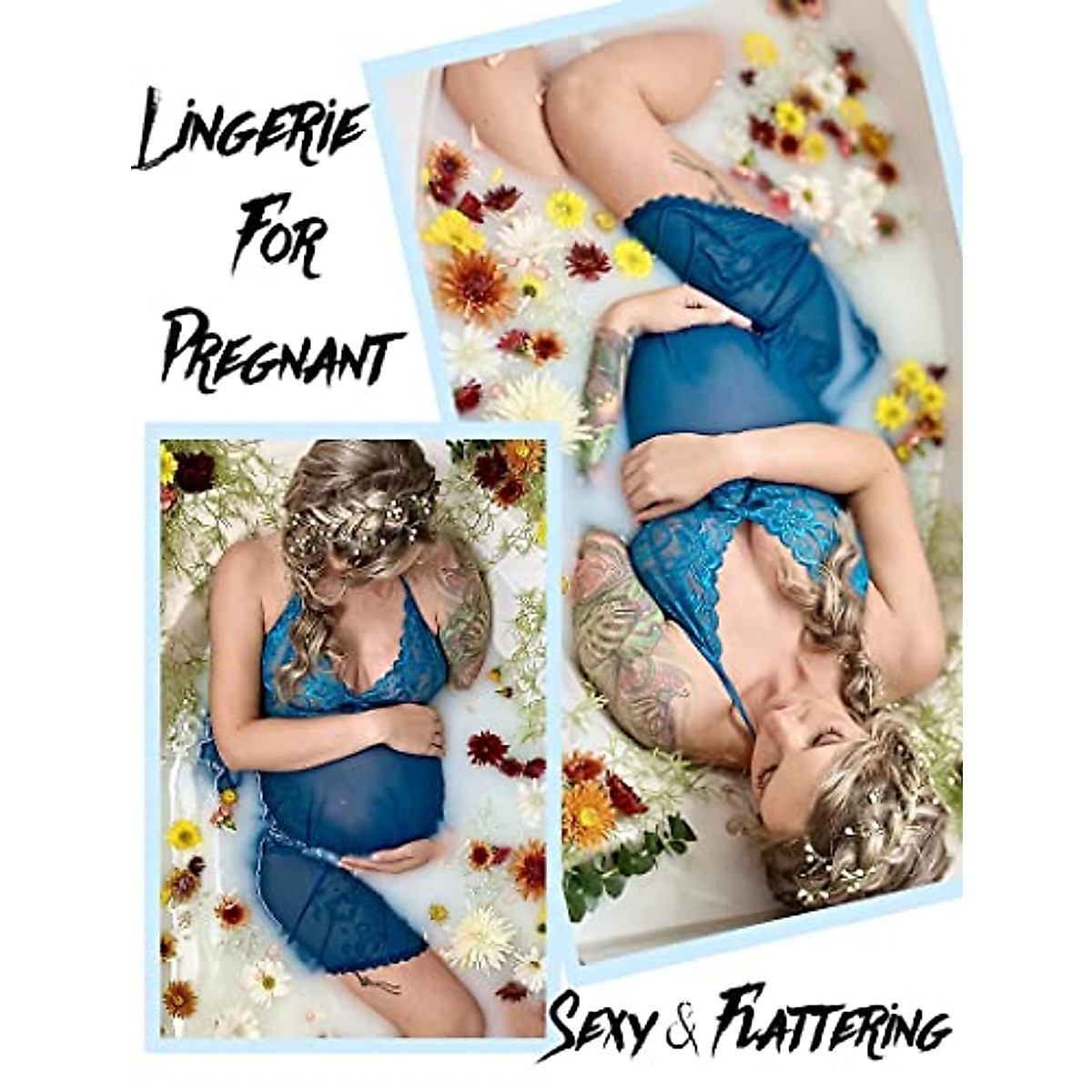 Avidlove Lingerie for Women Lace Babydoll Halter Chemise V Neck Nightgown Sexy Sleepwear Nightdress Dark Blue XX-Large