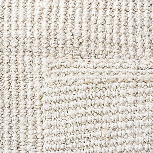 SAFAVIEH Natural Fiber Collection Area Rug - 8' x 10', Bleach & Ivory, Handmade Farmhouse Jute, Ideal for High Traffic Areas in Living Room, Bedroom (NF747B)