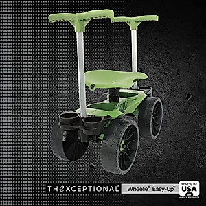 TheXceptional Wheelie Easy-Up | Wheeled Garden Stool with Handles Relieve Pain Getting Up and Down | Gardening Work-Seat with Wheels for Elderly Seniors Kneeler | Made in USA by Vertex | Model EX530