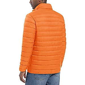 MAGCOMSEN Puffer Jacket Men Packable Down Jacket Lightweight Winter Coats Waterproof Insulated Jacket Orange M