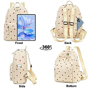 Bluboon Girls Mini Backpack Womens Small Backpack Purse Teens Cute Casual School Bookbag(Corduroy Strawberry)